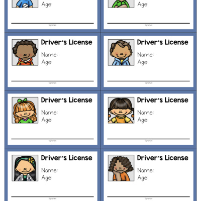 How to Make a Pretend Play Driver’s License for a Transportation Theme ...